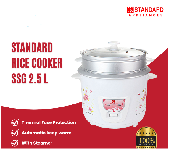 Standard Rice Cooker 2.5 Liters with Steamer 18 Cups Rice with ...