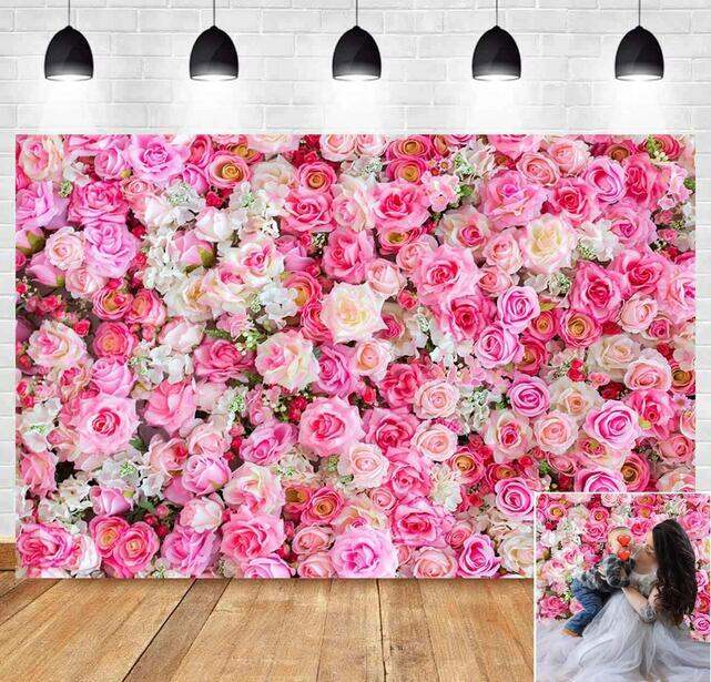 3D Rose Flower Photo Background Pink Red Rose Photography Backdrop for ...