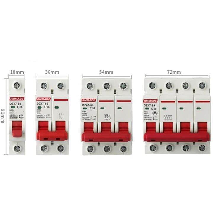 1ชิ้นสวิตช์แอร์ Dz47-63 6a 16a 10a 1P 2P 3P 4P Ac 230V หรือ400V 20a 25a 32a เบรกเกอร์ Mcb ขนาด ...