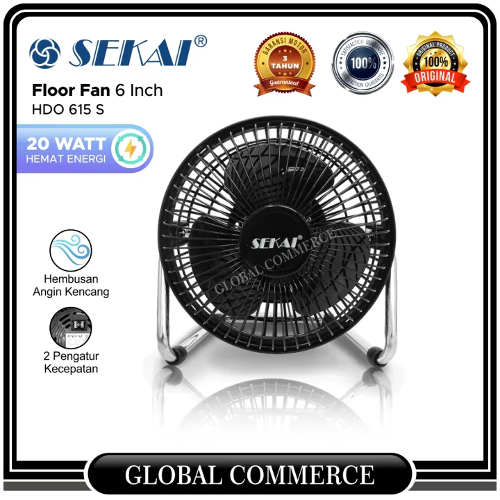 SEKAI Desk/Floor Fan 6 inch HDO615S Kipas Angin Meja Lantai HDO 615 S ...