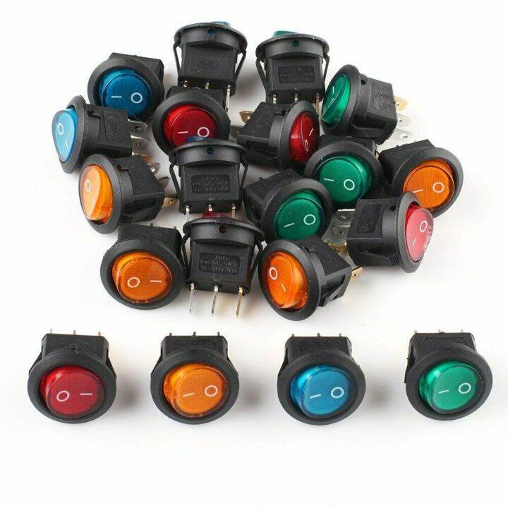20 X Car Boat Rocker Switch 12V LED Illuminated Round Rocker ON-OFF ...