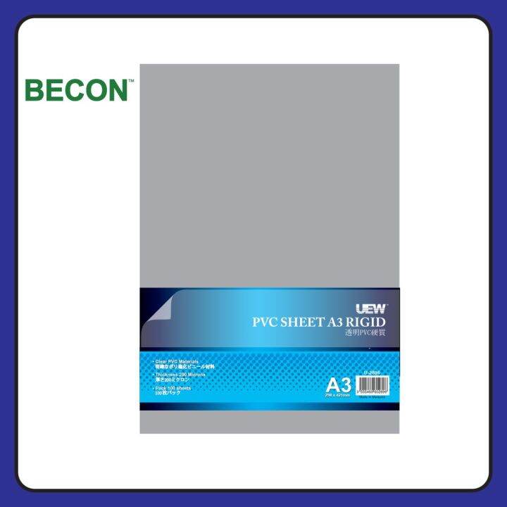 UEW Transparent PVC Sheet / Rigid Sheet A3 size / Plastic Cover A3 ...