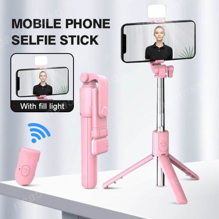 4 In 1 Tripod Phone Stand Selfie Stick With Light Monopod Wireless