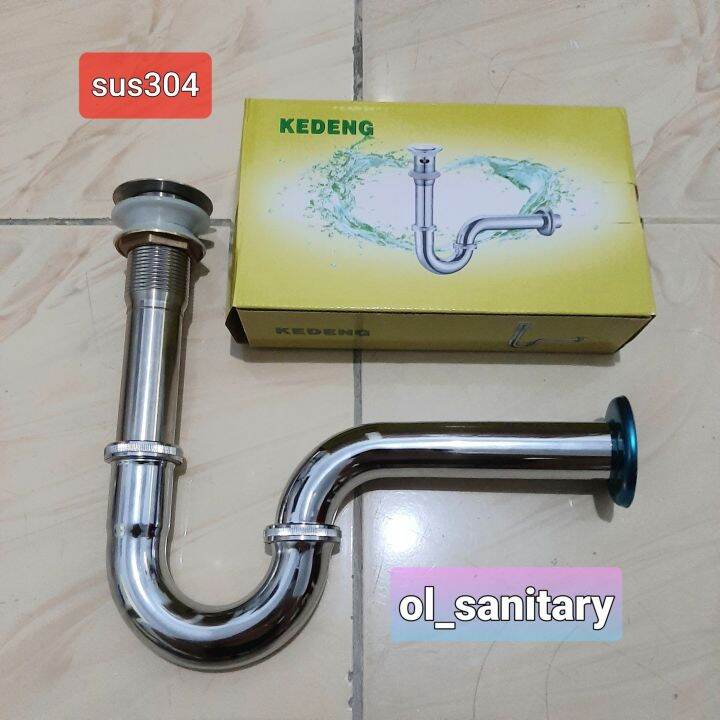 sifon angsa stainless steel pembuangan wastafel sifon leher angsa ss ...