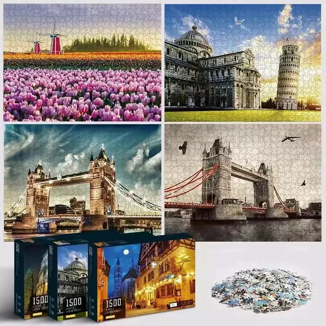 【Free Glue】1500pcs 80x60CM big jigsaw puzzle for adults puzzle toy for ...