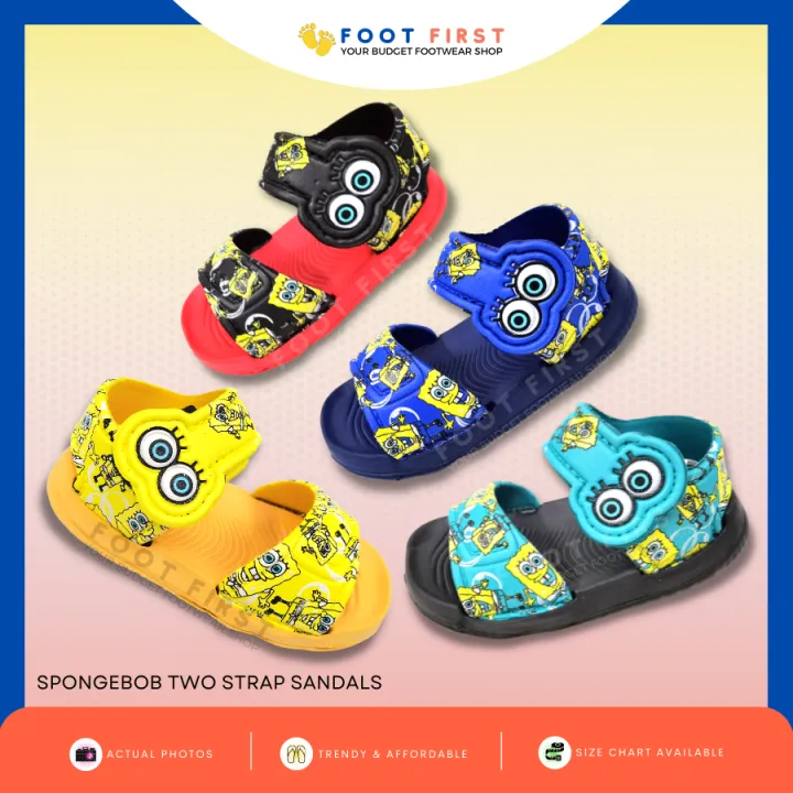 **FOOT FIRST 18-23** SPONGEBOB DOUBLE STRAP SANDALS FOR KIDS (Kindly ...