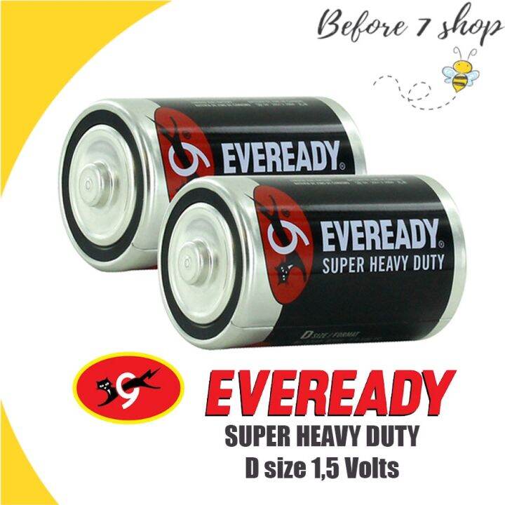 EVEREADY D Size Black Super Heavy Duty 1.5 Volts Batu Baterai Besar ...
