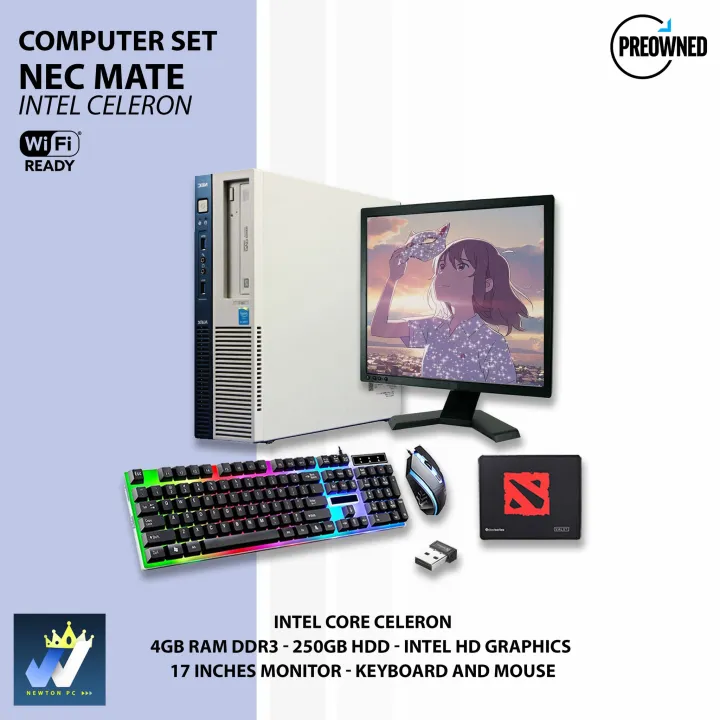 NEC MATE COMPUTER SET ( Intel Celeron, 4GB Ram DDR3, 250GB HDD , 17 ...