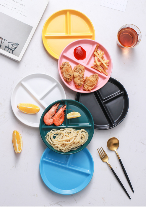 LHK 3 Grid Balance Meal Plate [22cm] Kids/Adult Plate Stackable Three ...