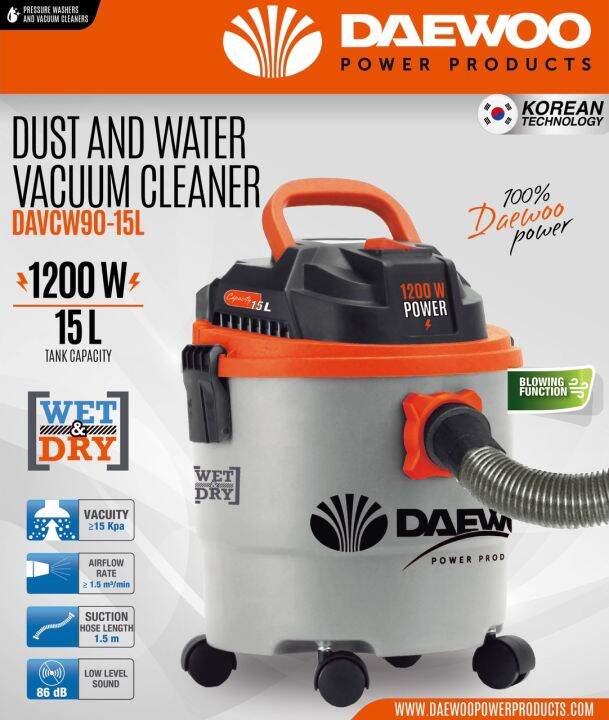 MYDIYHOMEDEPOT - DAEWOO VACUUM 15L DRY AND WET VACUUM CLEANER AND DUST BLOWER MODE 1200W DAVCW90 ...