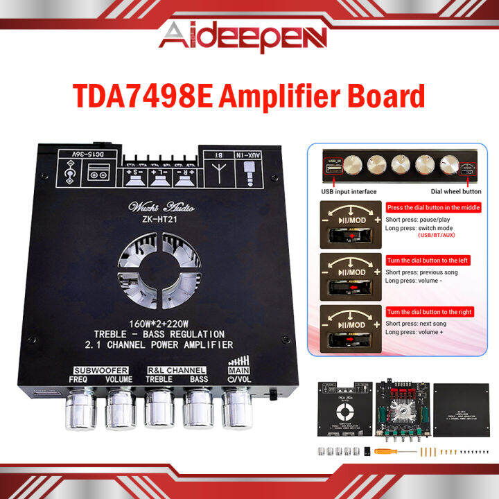 Original Aideepen tda7498e amplifier board with bluetooth stereo bluetooth amplifier Built-in ...