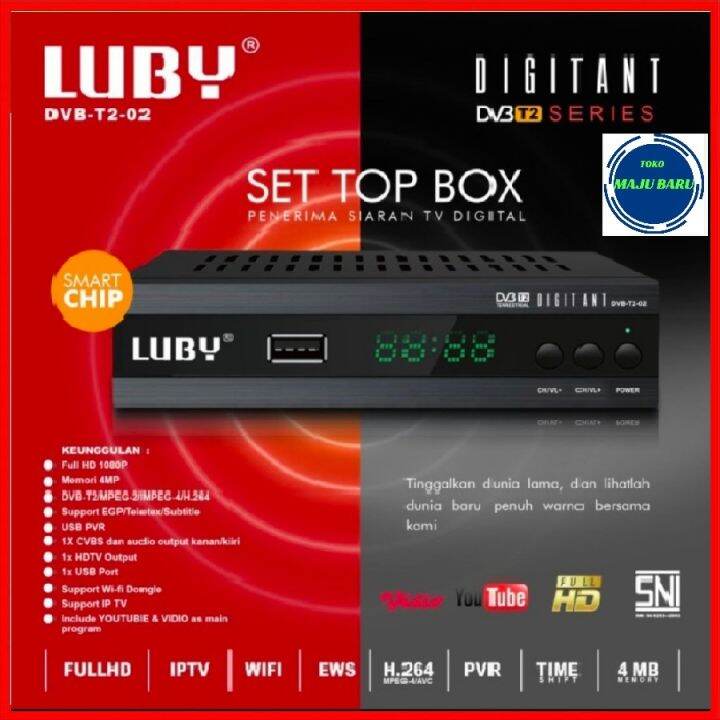 Set Top Box Luby dvb t2 02 - siaran digital bisa youtube | Lazada Indonesia