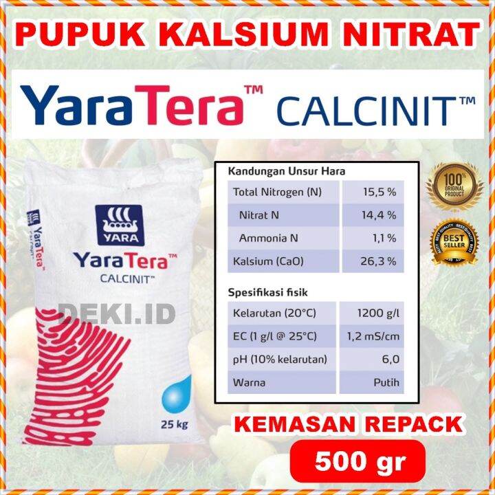 Calcinit YaraTera 500 gr CaNO3 Pupuk Kalsium Nitrat Yara Kemasan Repack ...