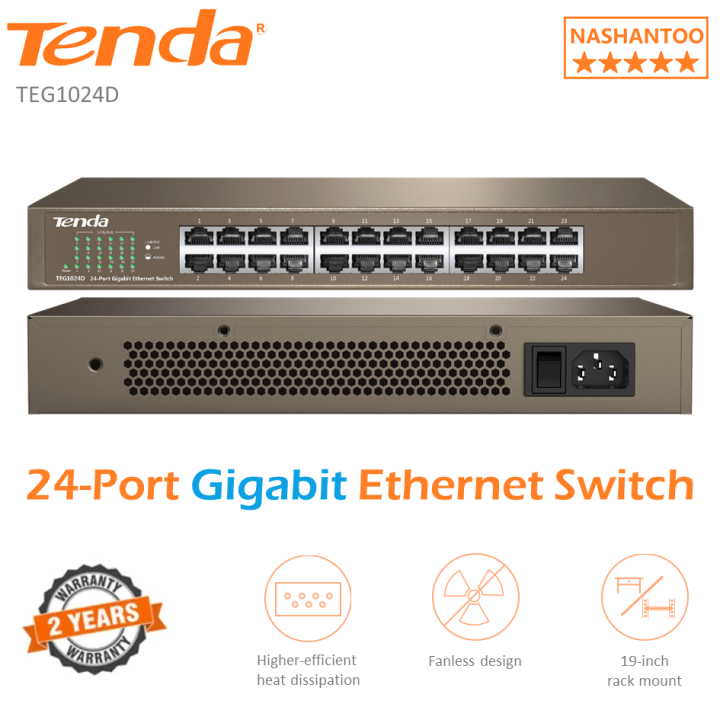 Tenda TEG1024D 24Port Gigabit Ethernet Switch 24*10/100/1000 Mbps Auto ...