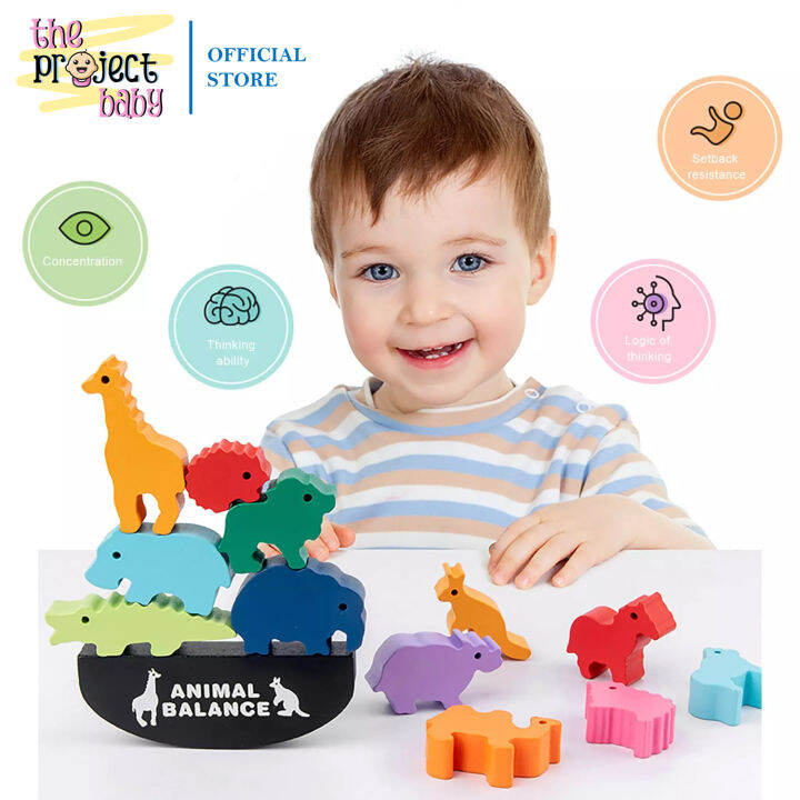 Wooden Building Animal Balance & Stacking Game | Lazada PH