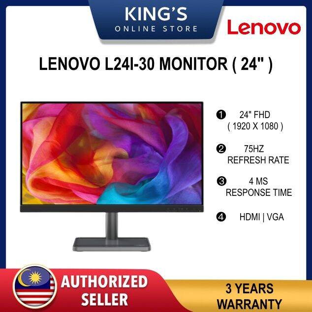 Lenovo L24i-30 Monitor - 23.8" | 4ms/75Hz/FHD/ IPS Panel | HDMI/VGA ...