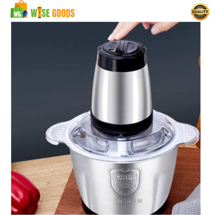 Electric Meat Grinder, Food Processor 2L Chopping Meat, Large Stainless Steel Electric Food ...