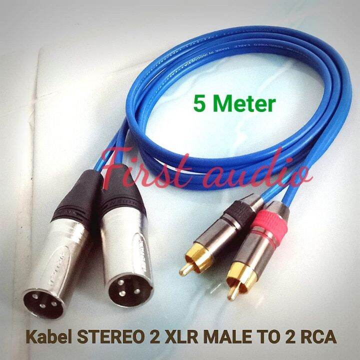 KABEL SOUND SYSTEM KONEKTOR 2 XLR MALE TO 2 RCA JEK 5 METER | Lazada ...