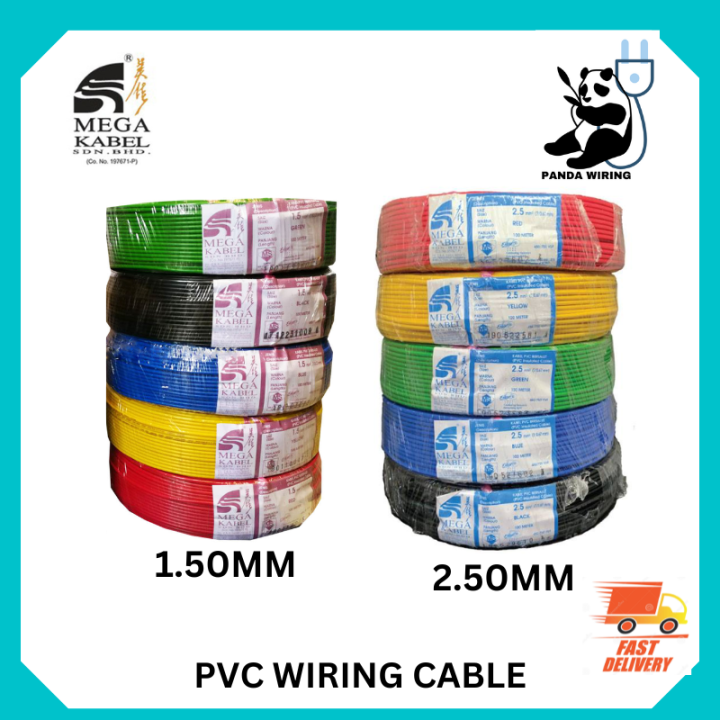 Mega Kabel 1.5mm 2.5mm Insulated PVC 100% Pure Copper Cable SIRIM ...