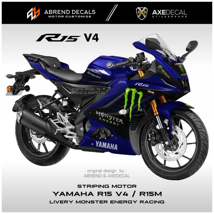 Striping R15 V4 Monster / Stiker Motor Yamaha R15 V4 R15M Desain Custom ...