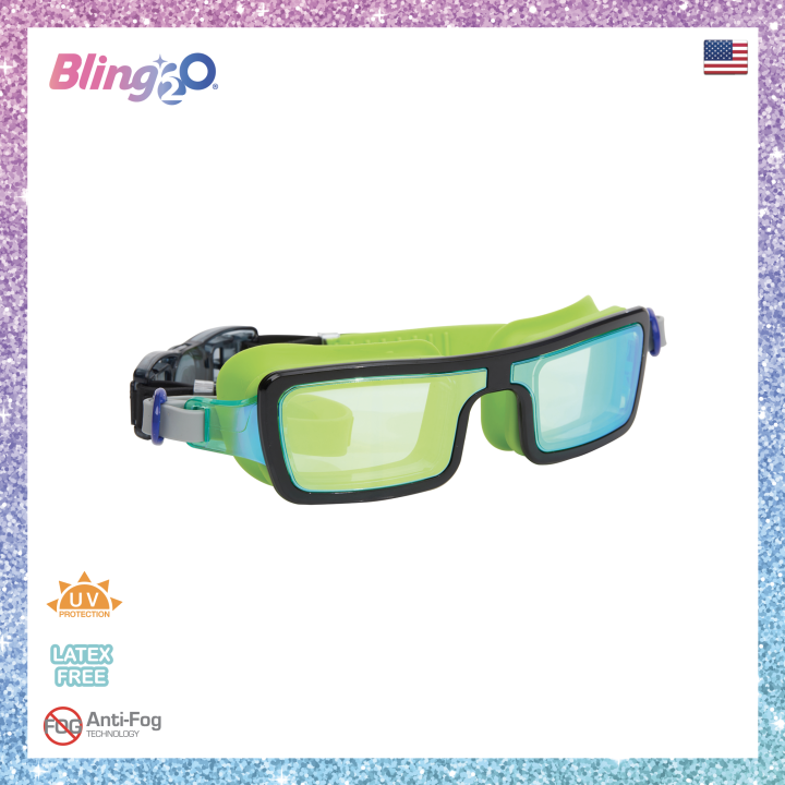 BLING2O แว่นตาว่ายน้ำเด็กยอดฮิตจากอเมริกา ELECTRIC 80'S LASER LIME แว่นว่ายน้ำแฟชั่น ใส่สบาย ...