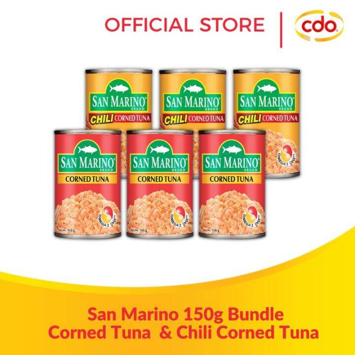 (3PCS) SAN MARINO Corned 150g Tuna and (3PCS) Chili Corned Tuna 150g Bundle | Lazada PH