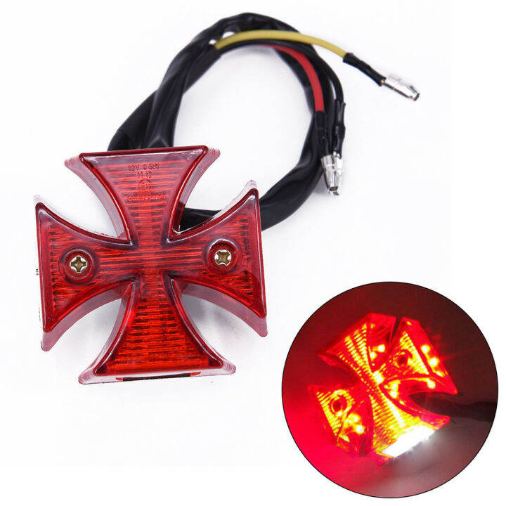 Motorcycle Integrated Lamp Cross LED Rear Tail Brake License Plate ...