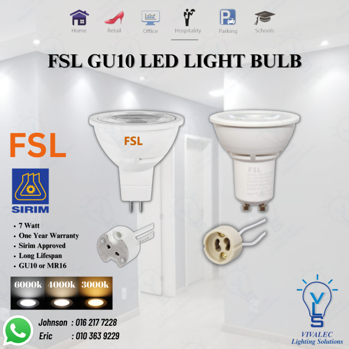 [SIRIM] FSL GU10 / MR 16 LED Bulb Eyeball Spotlight 7W HIGH QUALITY Spot Light Bulb LED | Lazada