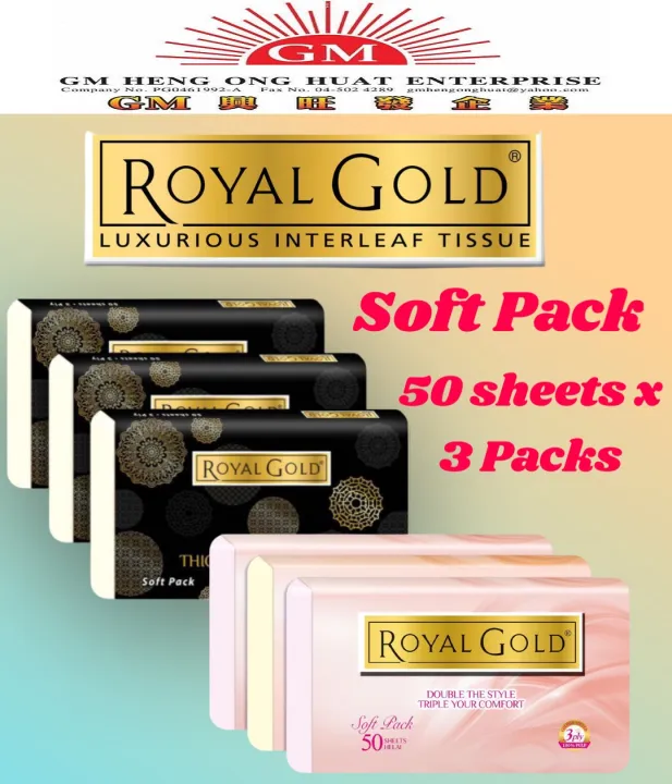 ROYAL GOLD Tissue 3ply ( 50 Sheet x 3pkt) | Lazada