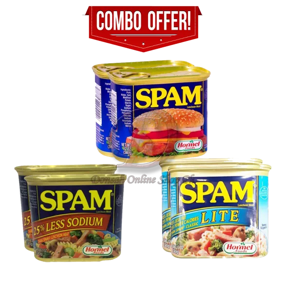 Spam Regular Luncheon Meat 340g 2 cans 25% Less Sodium 340g 2 cans Lite ...