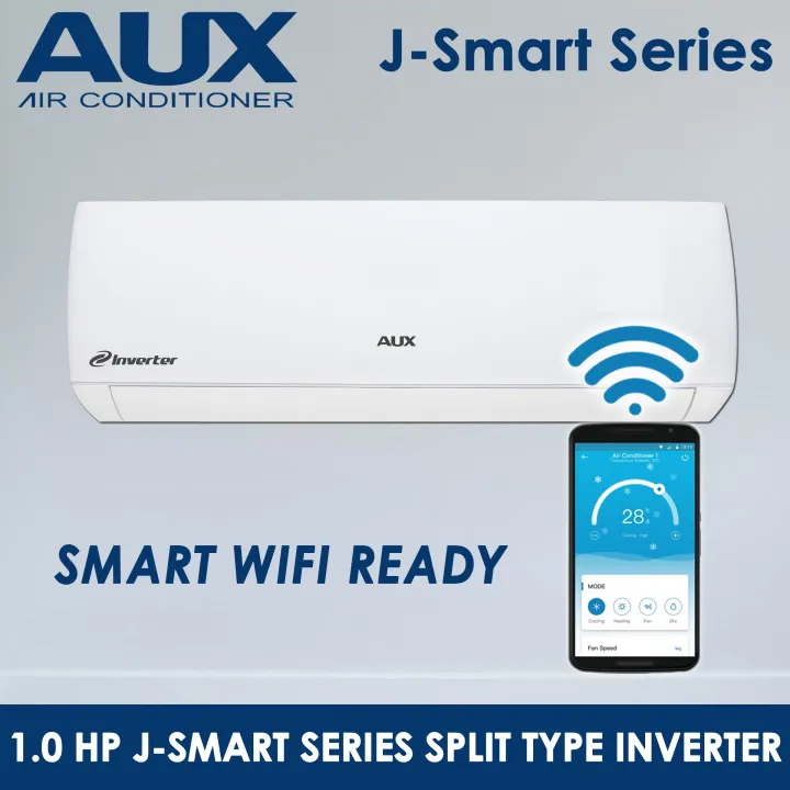 BRAND NEW AUX Aircon - 1HP J-Smart Series Split Type DC Inverter Wi-fi ...