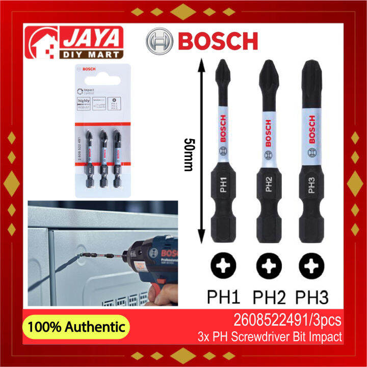 Bosch 3pcs Impact Screwdriver bit 2608522491 mata screw driver mata ...