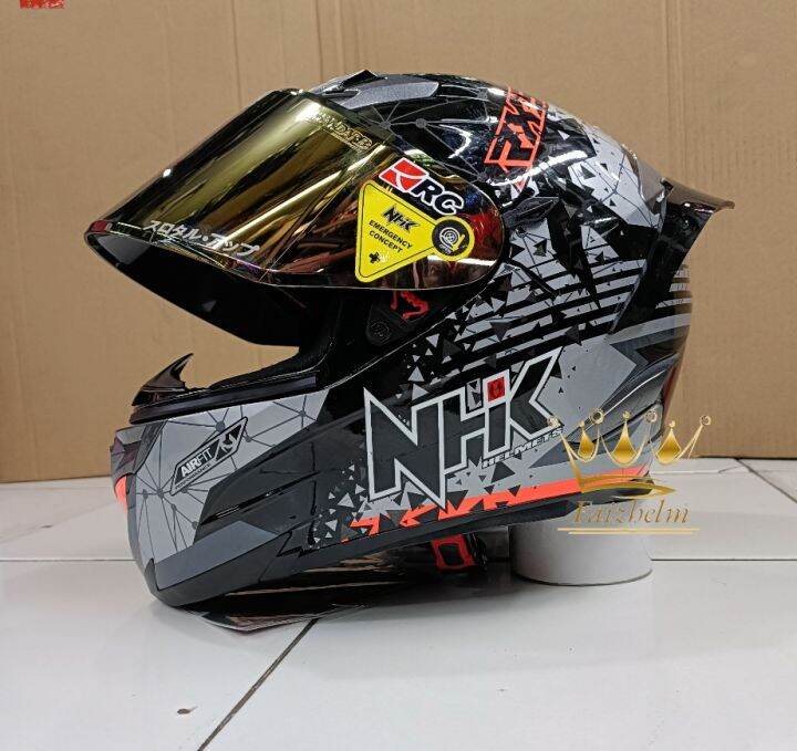 Nhk Rx9 Paket Ganteng Motif Toxic Black Silver Helm Nhk Modif | Lazada ...