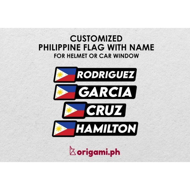 Authentic Store Philippine Flag Name Sticker for or Car Window Glass ...