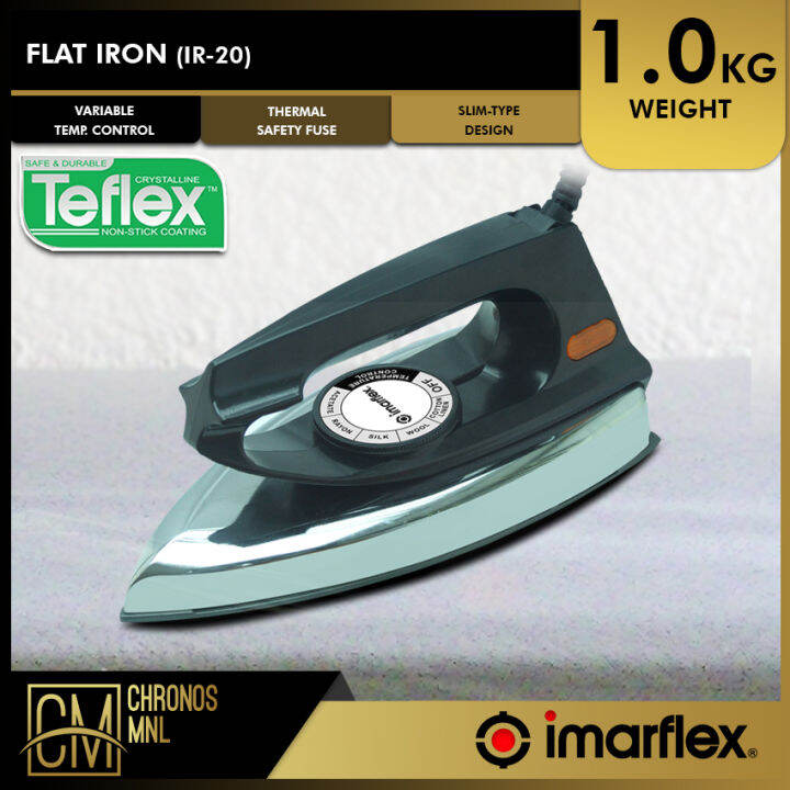 Chronos | Imarflex IR-20 Flat Iron Slim-Type Design with Thermal Safety Fuse (1kg Weight - 1000 ...
