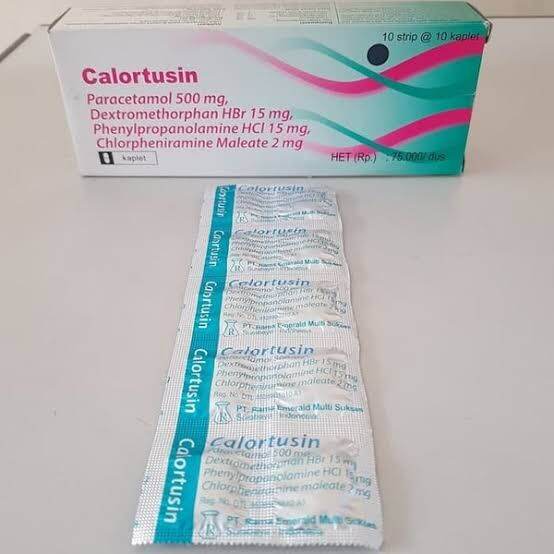 Calortusin Kaplet Pereda Flu ,Deman ,Batuk Strip -BPOM/ORIGINAL ...
