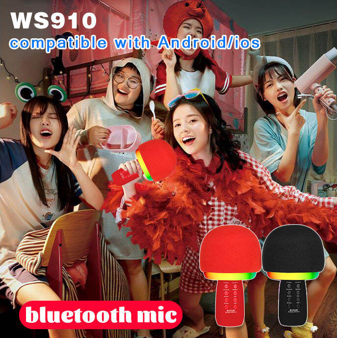 【NEW UPGRADE】100% Original Ws-910 Bluetooth Handheld Microphone Wireless Karaoke KTV handheld ...