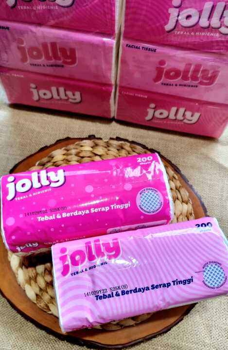 1 Pax isi 4 Tisu Jolly By Paseo 200 Sheets 2 ply Tissue Facial Wajah ...