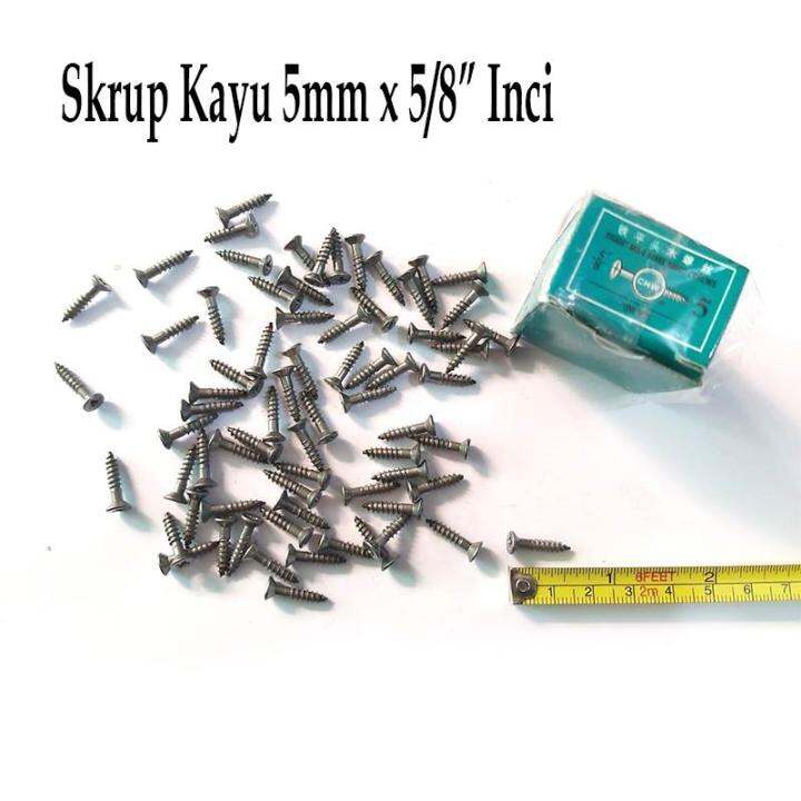 BMS - Sekrup Skrup Kayu Kepala Plus 5/8" inci SEKRUP Ulir Hitam Baut ...