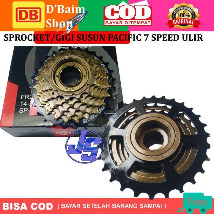 FREEWELL SPROCKET SEPEDA 7 SPEED PACIFIC MODEL ULIR 14-28T MODEL SP ...