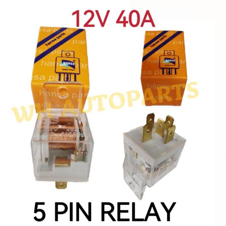 5 PIN RELAY 12V 40A HANSA PARTS MADE MALAYSIA | Lazada