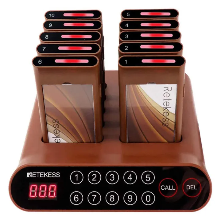 Retekess T116A Pager System Mini Restaurant Buzzers 10 Pagers Touch ...