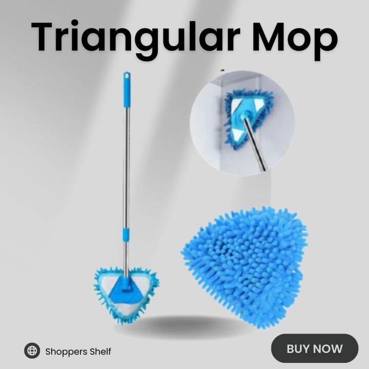 Original 180 Rotatable Triangle Lazy Cleaning Mop Bathroom Floor Wall ...