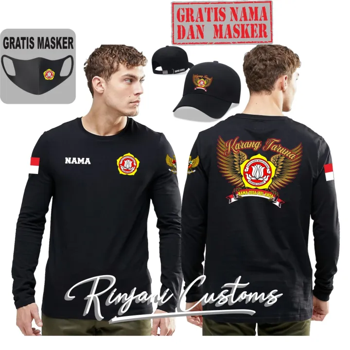 Kaos Karang taruna lengan panjang.kaos desain karang taruna.free masker dan bisa ganti nama ...