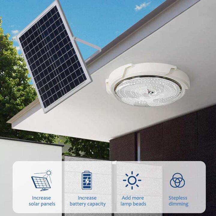 Solar ceiling light remote control aisle light waterproof Trichromatic balcony ceiling light ...