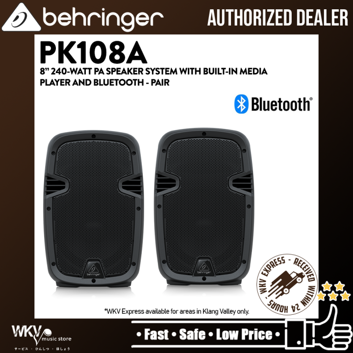 Behringer PK108A Active 250W 8" PA Speaker System with Bluetooth - Pair ...