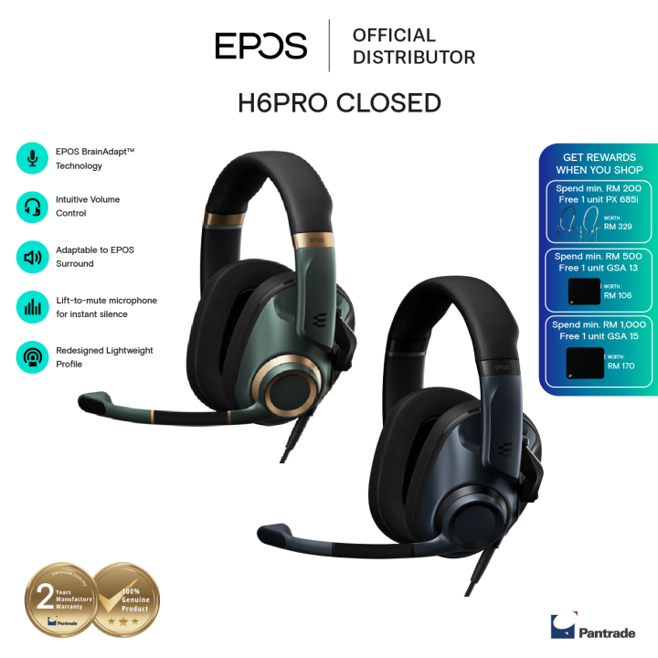 EPOS H6PRO Closed Acoustic Gaming Headphone | Lazada