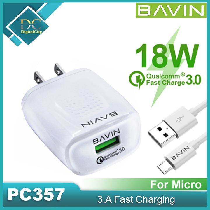 DIGITAL BAVIN PC357 Qualcomm3.0 & 3.1A Fast Charging Wall Charger w ...