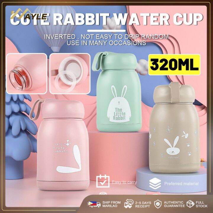 Rabbit Thermos Cup 330ml Double Insulated Glass Water Bottle ...