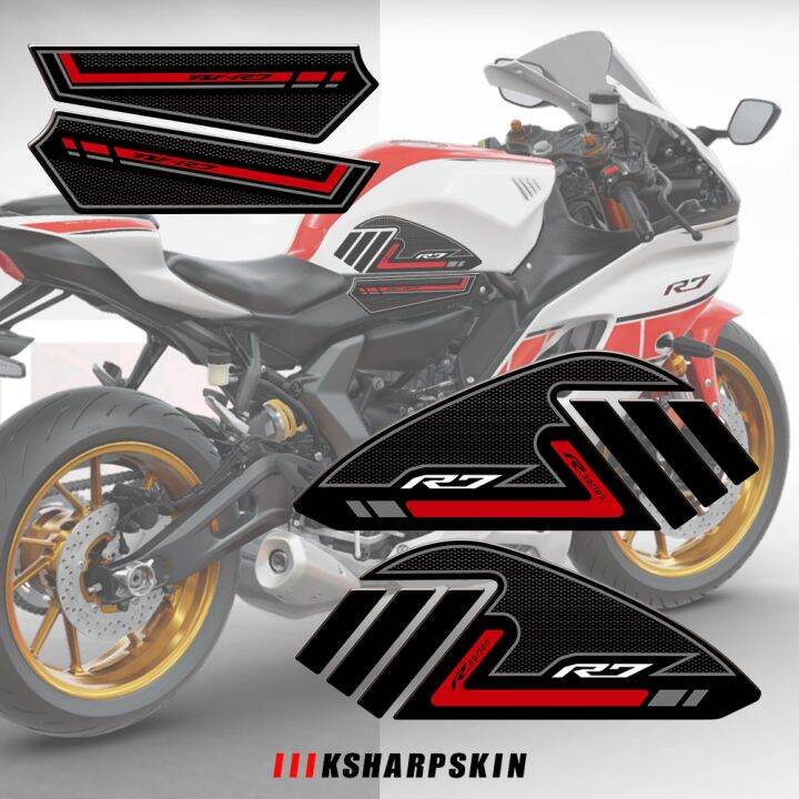 ถังน้ำมันมอเตอร์ไซค์จับปลอกปกป้องเข่าสติ๊กเกอร์ Decals น้ำมันก๊าซที่หัว ...